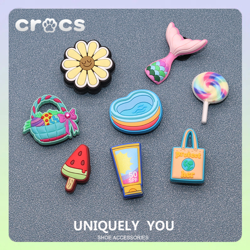 charm crocs Colorful mermaid sticker dép crocs DIY jibbitz crocs shoes ...