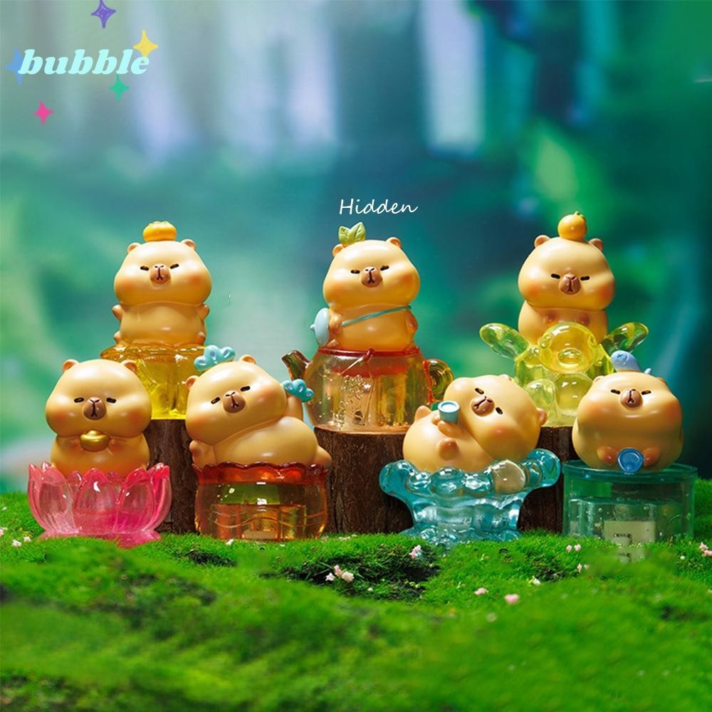 BLINDBOX Capybara (1 mô hình ngẫu nhiên) bình an, ngôi tren đai sen, có đền phát sáng - h2t toys ...