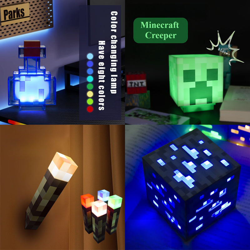 Game Minecraft Nightlight Minecraft Torch Light với mô hình trang trí ...
