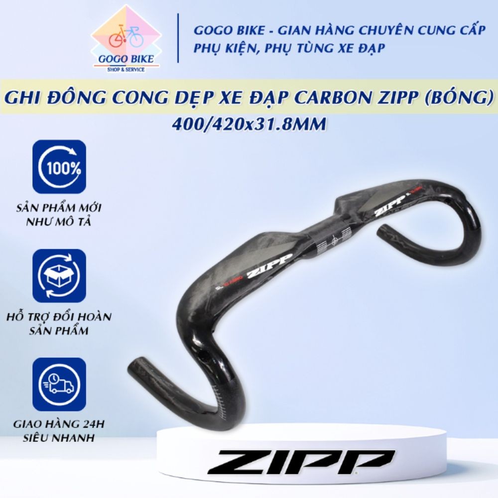 [GoGo Bike] Ghi đông cong dẹp xe đạp road Carbon ZIPP 400 / 420 x 31 ...