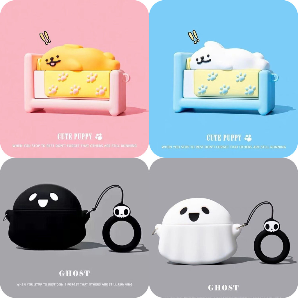 Dành Cho Airpods 4 3 2 1 Pro Pro 2 Case ốp tai ng Tai Nghe Cặp Đôi Dễ Thương Họa Tiết Ma Đen ...
