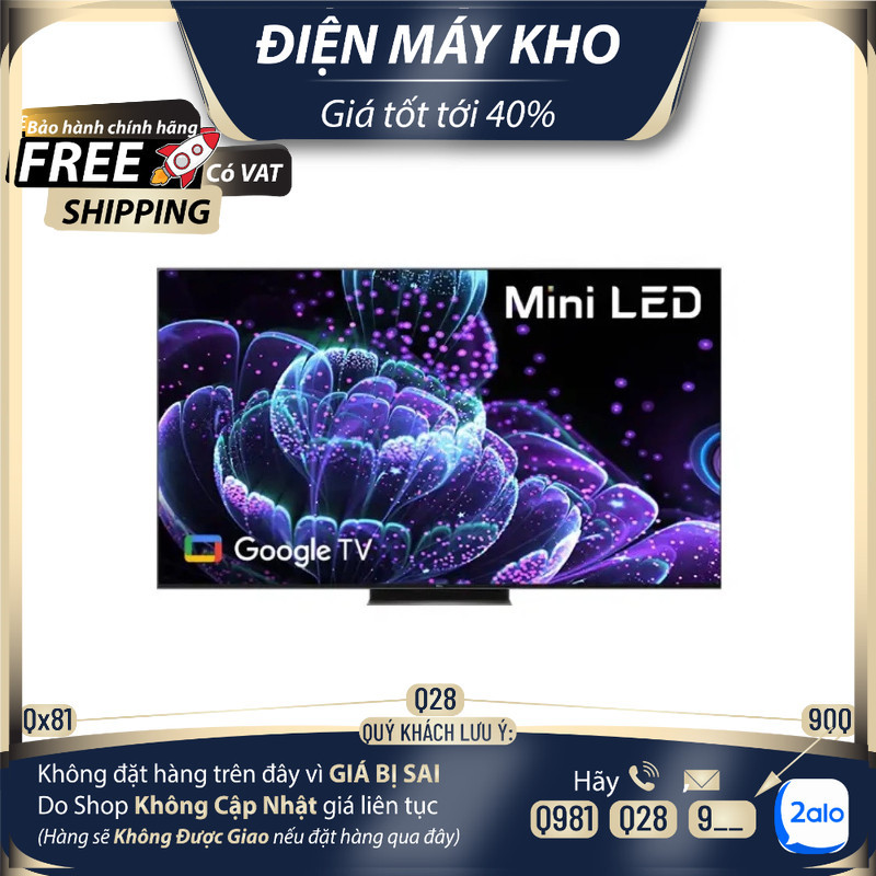 Ti vi Smart Tivi 4K TCL 65C835 65 inch MiniLED Google TV | Shopee Việt Nam