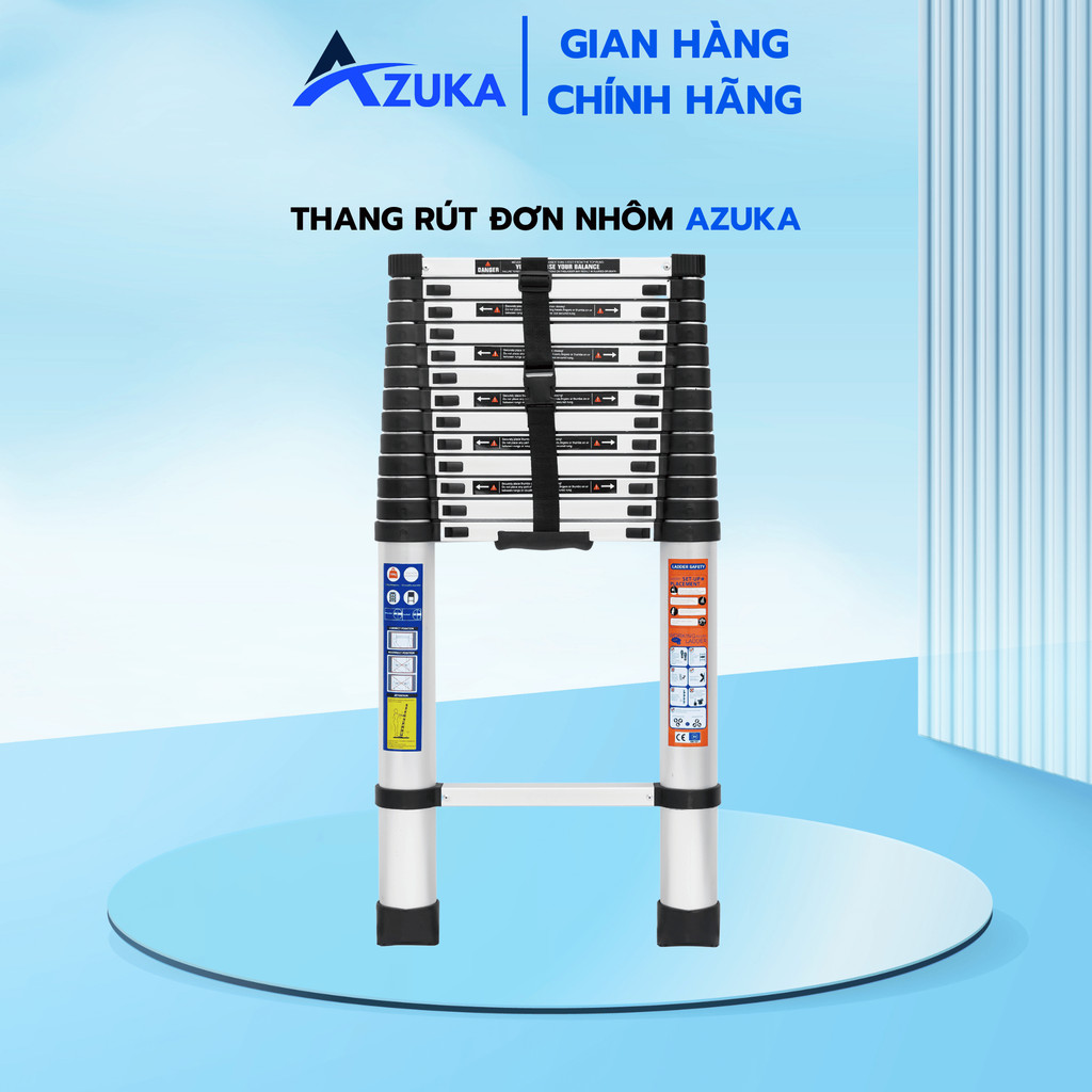 Thang Nhôm Rút Siêu Cao AZUKA 7M Cao cấp - Ống Thang Nhôm Liền Khối ...