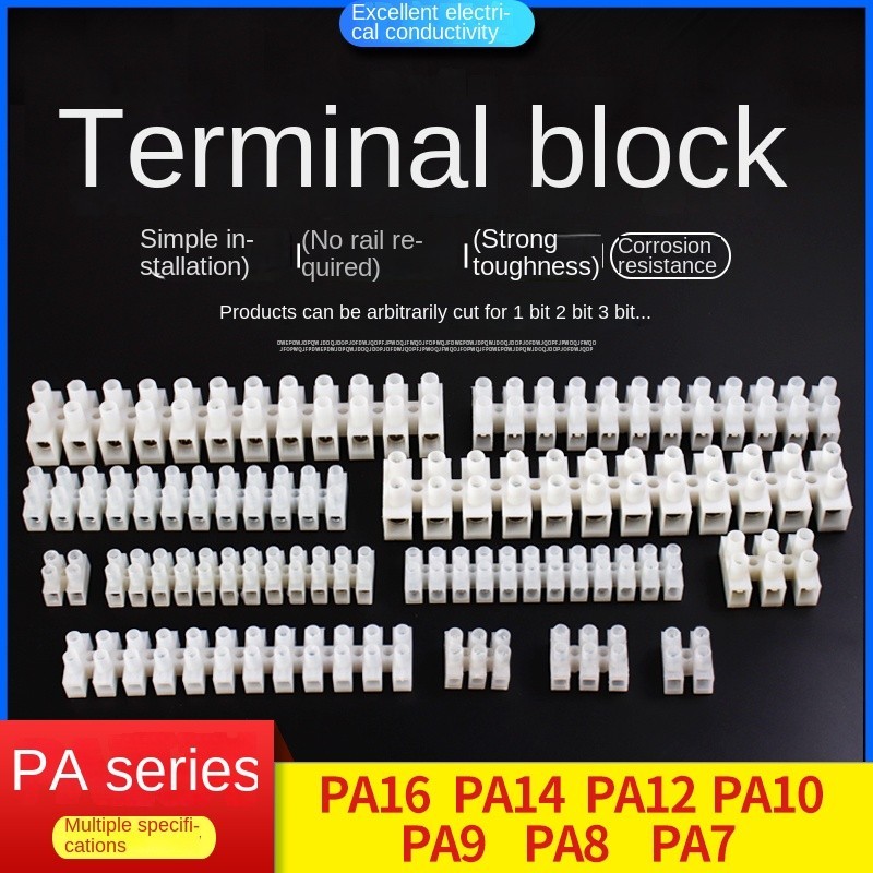 Thiết Bị Đầu Cuối Cầu đấu dây điện Nylon Pa8 PA10 Thiết Bị Đầu Cuối Bảng Đầu Nối Dây Đầu Nối Đầu ...