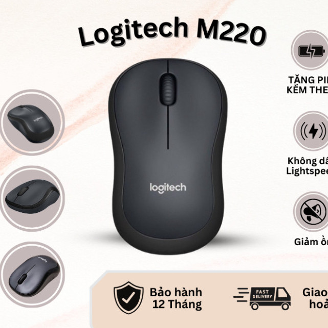 Chuột Không Dây Logitech M220 Silent Không Tiếng Động,Bảo Hành 12 Tháng ...