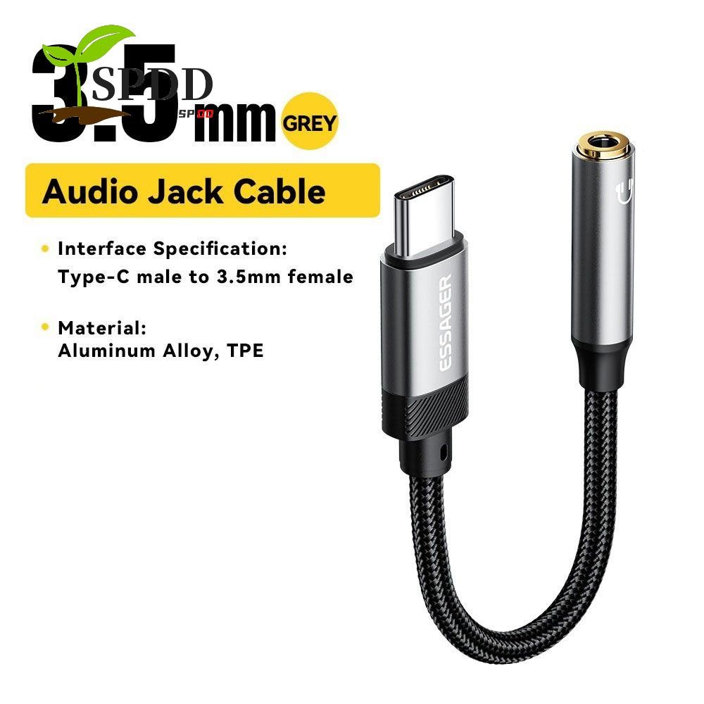 Cáp âm thanh SPDD Type-C sang 3,5mm, Cáp âm thanh 3,5 Jack Cáp chuyển đổi tai nghe, Bộ chuyển ...