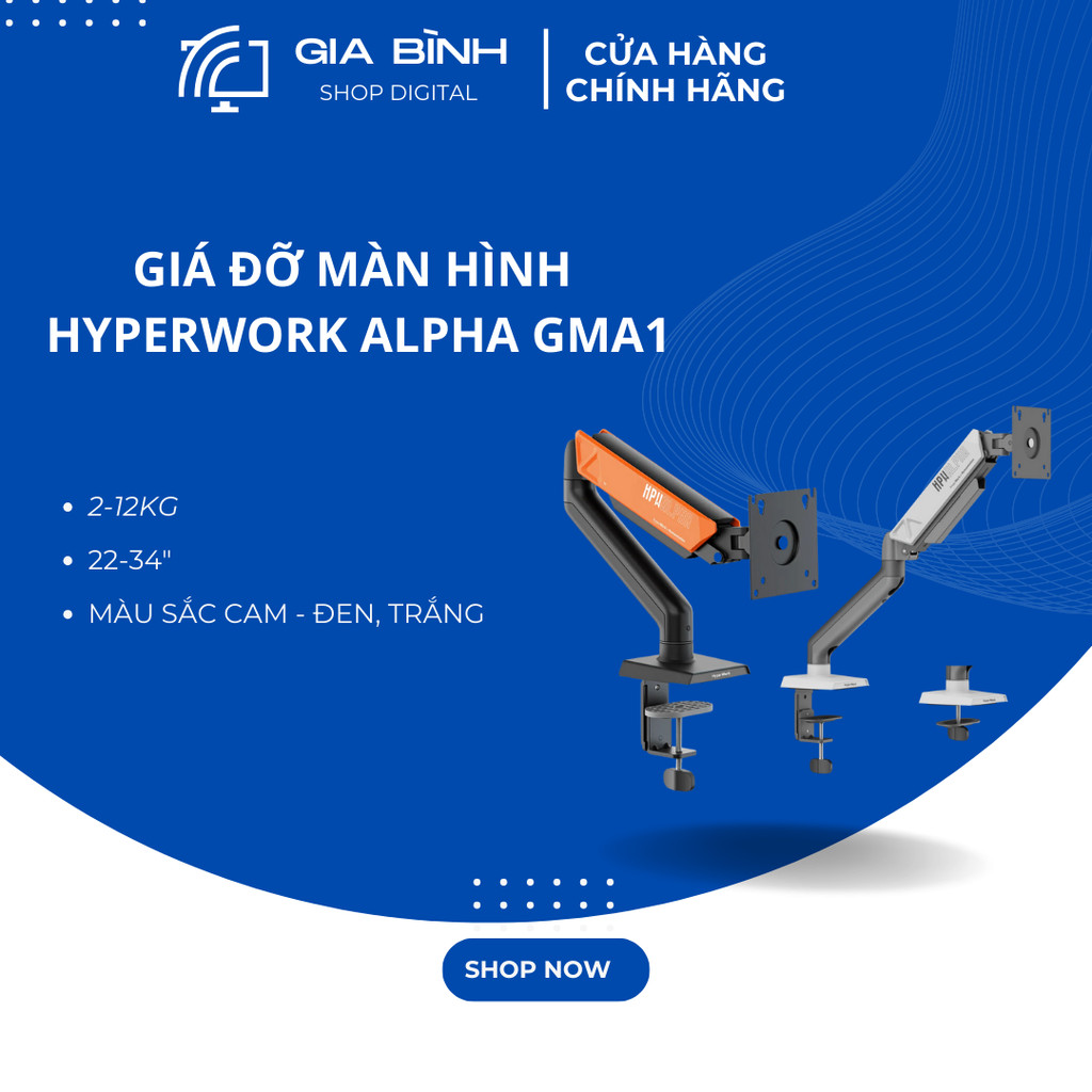 Giá đỡ / ARM màn hình HyperWork Alpha GMA1 - Hàng Chính Hãng | Shopee ...