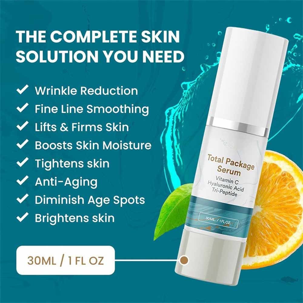Total Package Serum Vitamin C Hyaluronic Acid Tri-Peptide 1oz | Shopee ...