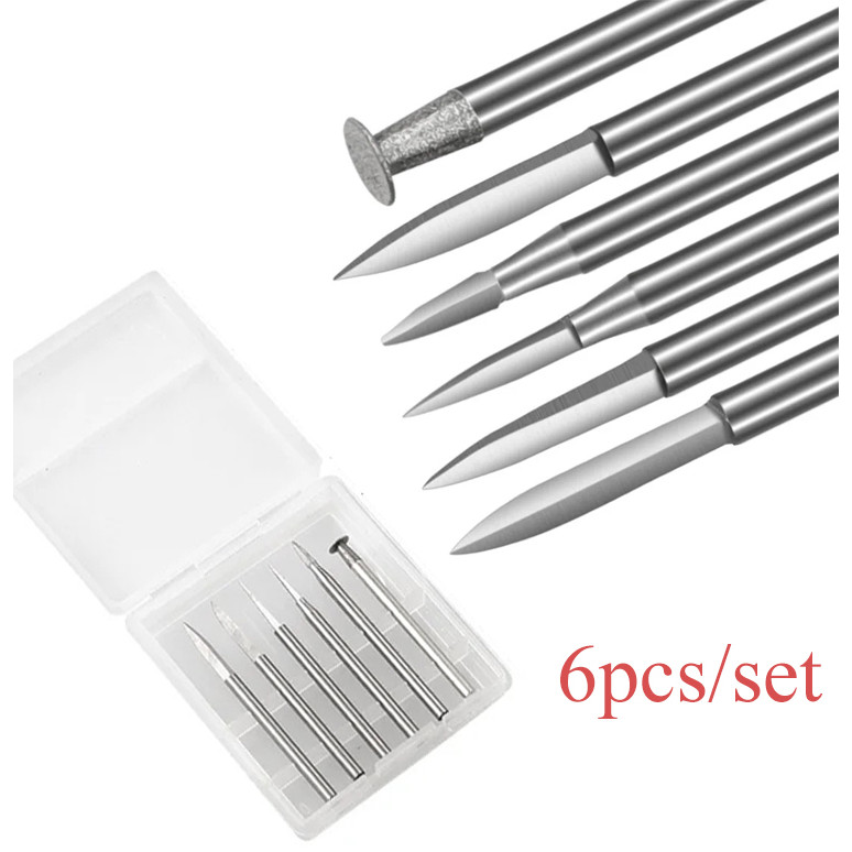 6 Chiếc Thép Vonfram Khắc Khắc Bộ Dao Kiếm Hình 2,35 / 3.0mm Shank ...