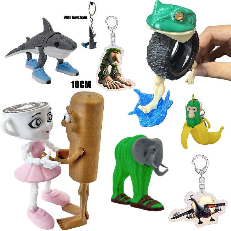 Nhân Vật Hành Động Tung Tung Tung Saur Đồ Chơi In 3D Cappuccino Assino ...