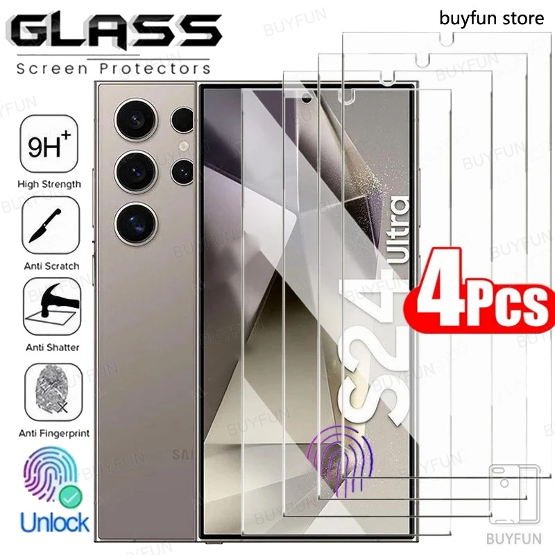 4PCS For Samsung Galaxy S25 S24 Ultra S21 S22 S23 Plus Tempered Glass ...