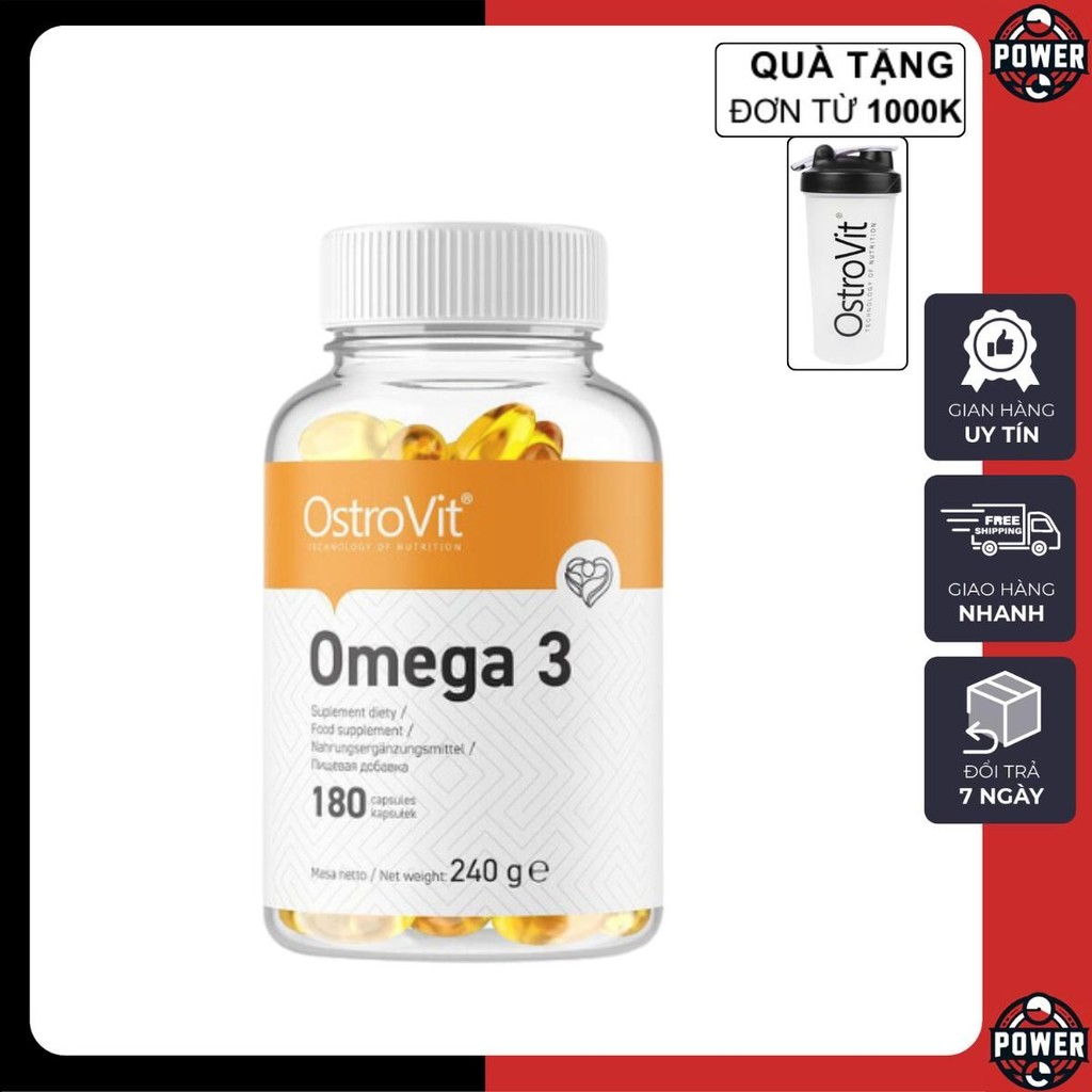 Dầu cá Omega 3 Ostrovit 90v 180v - cung cấp chất béo toàn diện | Shopee ...