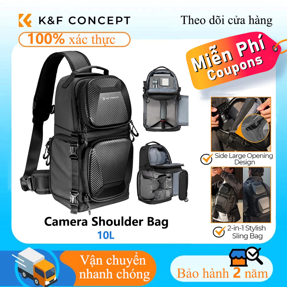 Túi đeo vai máy ảnh K & F CONCEPT 10L - hông mở nhanh - Chống nước ...