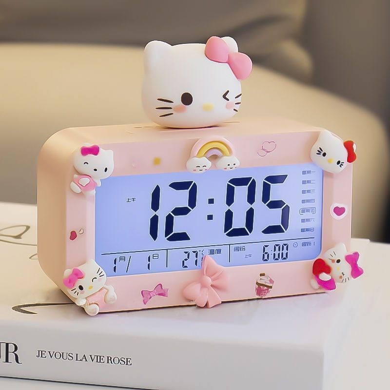 Hello Kitty đồng hồ báo thức sinh viên thức dậy cổ vật trẻ em dễ thương ...