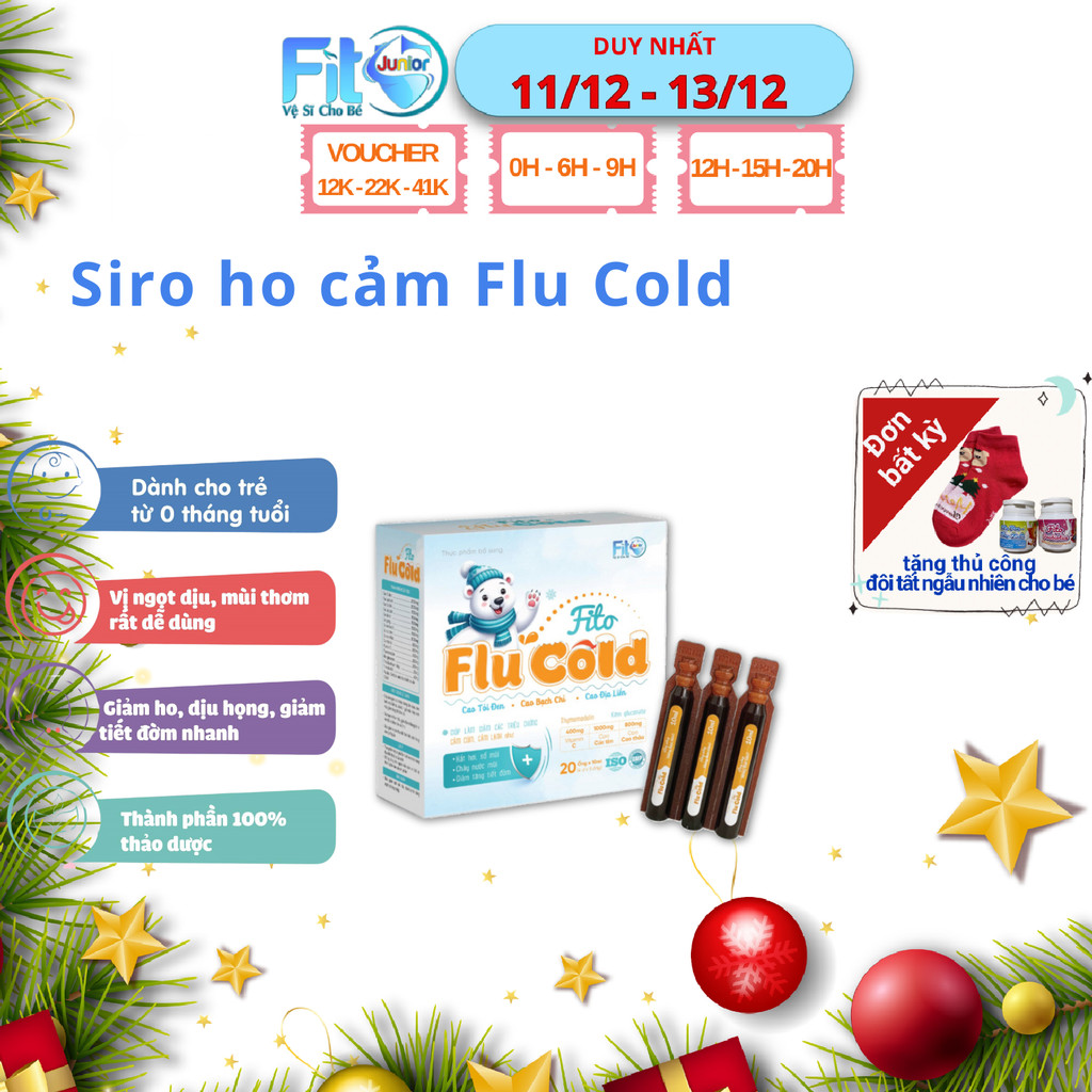 Siro Ho Cảm Flu Cold Cho Bé Từ 0 Tháng Tuổi Fito Junior, Hỗ Trợ Giảm Sổ ...