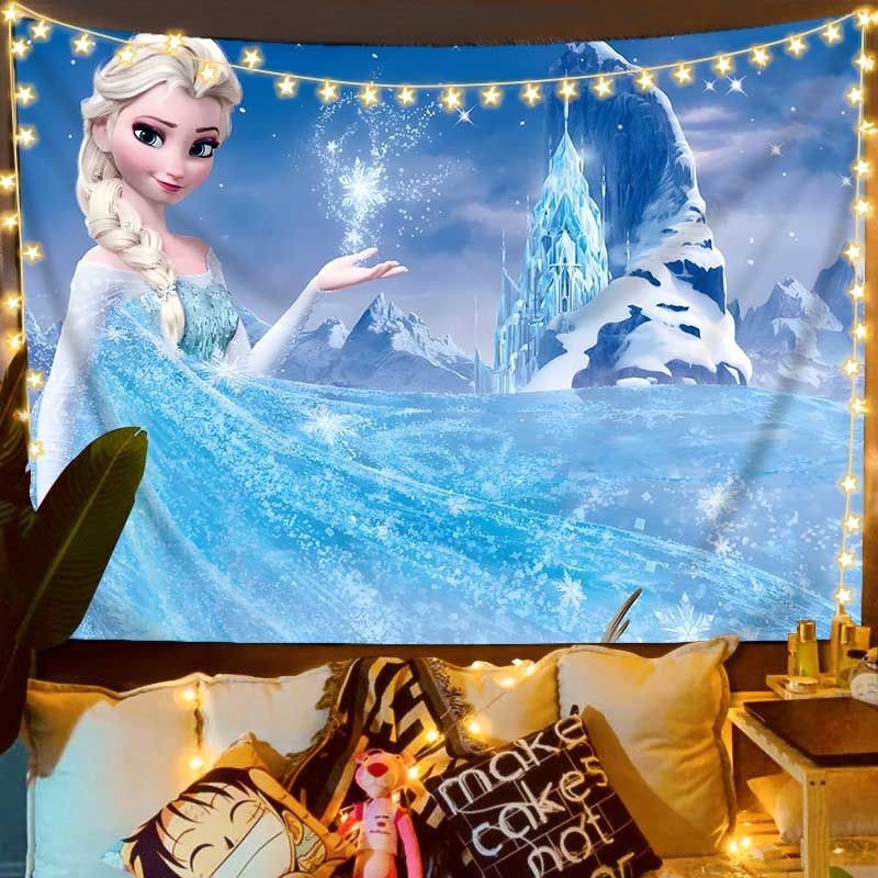 Phim hoạt hình anime Frozen treo vải Elsa xung quanh vải nền ký túc xá ...