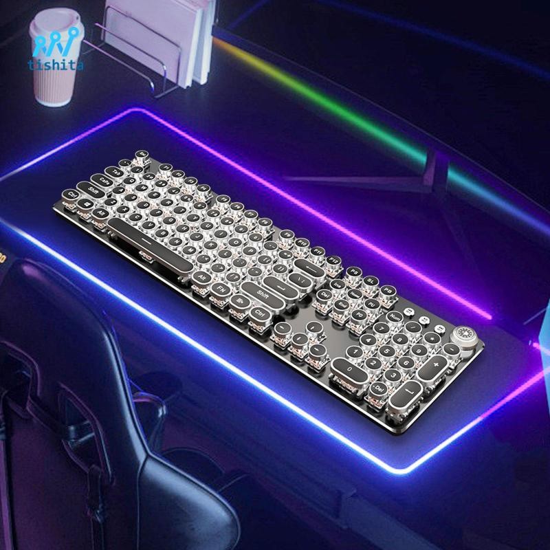 Bàn Phím Chơi Game Cơ Retro 104 Phím Bàn Phím Máy Đánh Chữ Tròn Keycaps ...