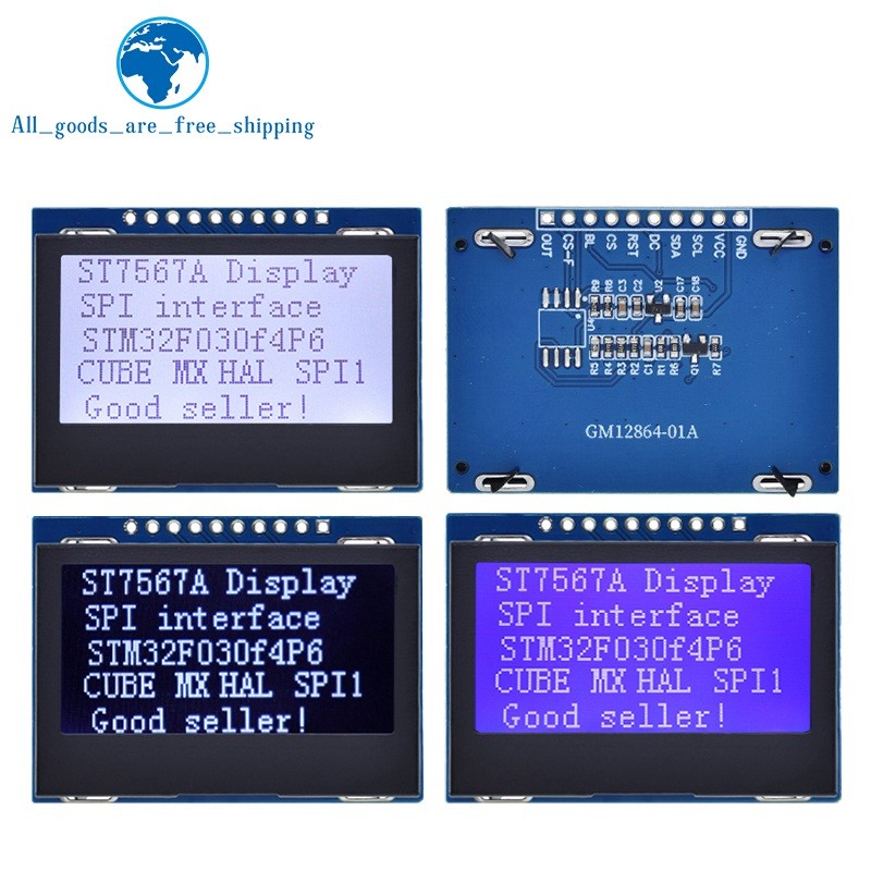 12864 SPI Mô-đun LCD 128x64 SPI ST7567A COG Bảng màn hình hiển thị đồ họa Bảng điều khiển LCM ...