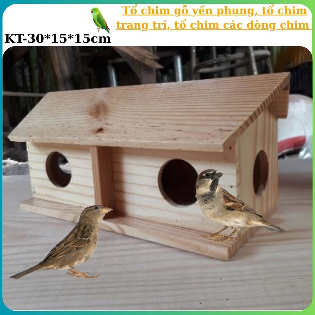 Tổ chim gỗ yến phụng, tổ chim trang trí, tổ chim các dòng chim nhỏ 30× ...