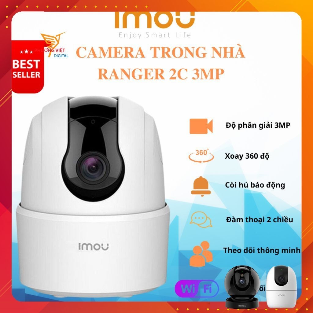 Camera WIFI IMOU RANGER 2C trong nhà độ nét 3MP - 4MP - 5MP xoay 360 ...