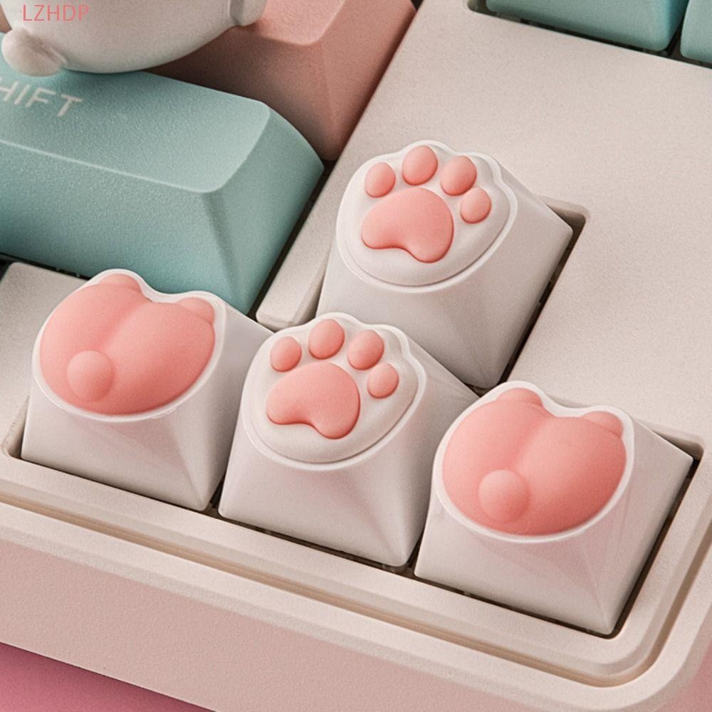 LZHDP Cat Paws Corgi Buttock Keycap, LED Silicone Pink Cat Claw Keycap ...