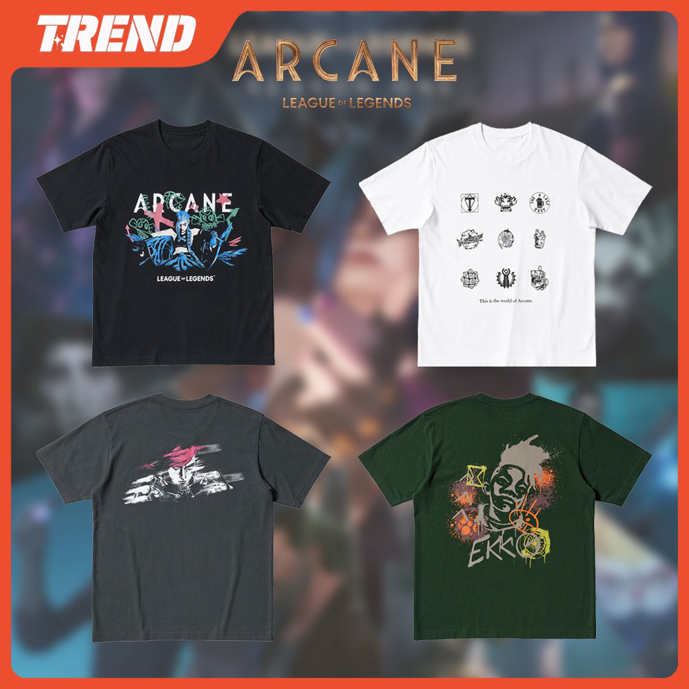 Da LEGENDS ARCANE Merch Áo thun Cotton nam nữ Plus Size Vintage Street ...