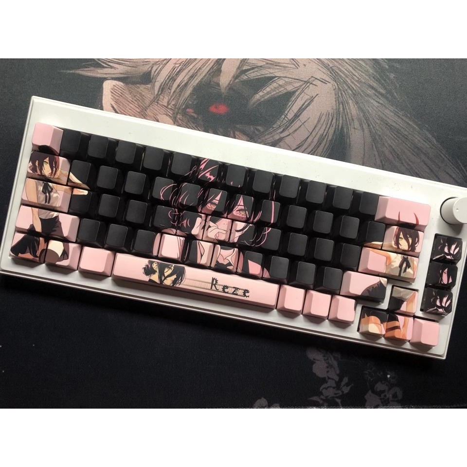 Reze Keycap Cherry Profile 70 / 105 / 118 Phím PBT Thuốc nhuộm năm mặt ...