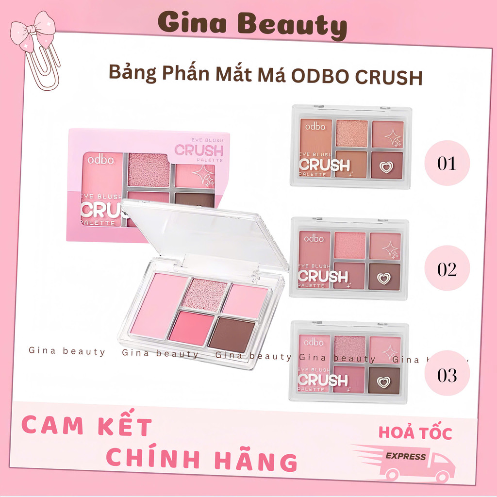 [Nội Địa Thái] Phấn Mắt Odbo 5 Ô ODS04 - Eye Blush Crush Palette 6g Mắt & Má Hồng Đa Năng ...