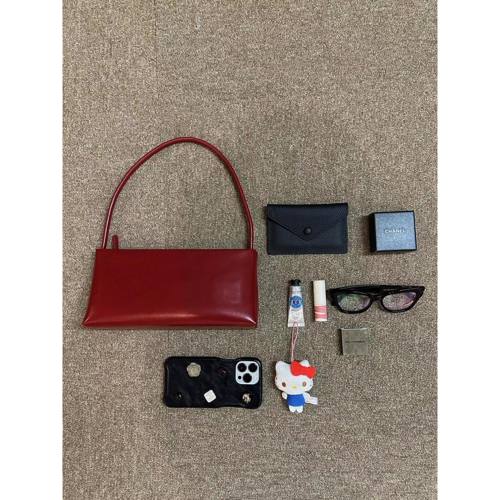 Rui YING Màu đỏ cổ điển nách Baguette Túi đeo vai hóa đơn đi lại sành ...