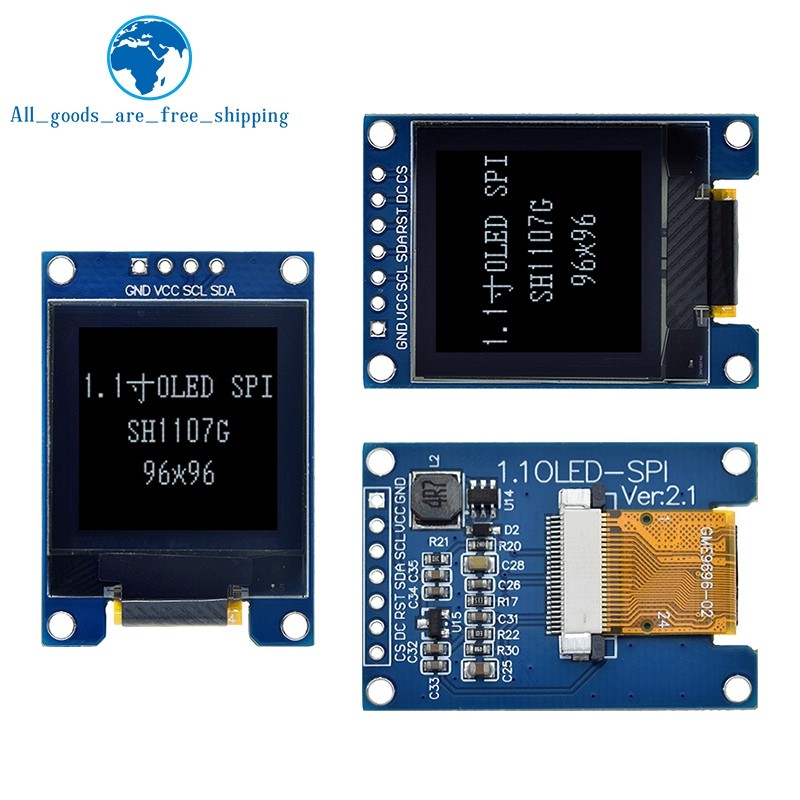 Màn hình OLED 1,1 Inch Giao diện mô-đun LCD 96 × 96 SPI SH1107 4PIN / 7PIN LCD 1.1 "OLED Mô-đun ...