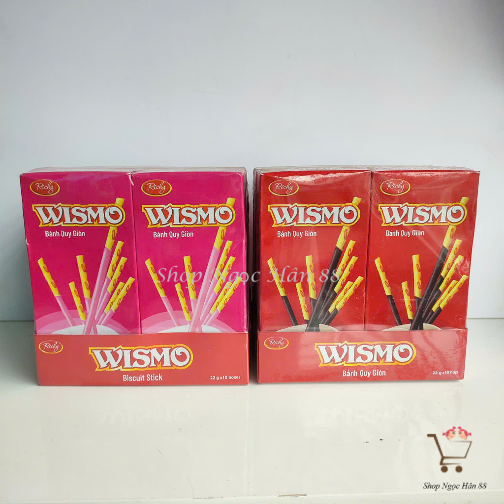 Lốc 10 hộp Bánh que Wismo Richy hương dâu và socola 22g/hộp | Shopee Việt Nam