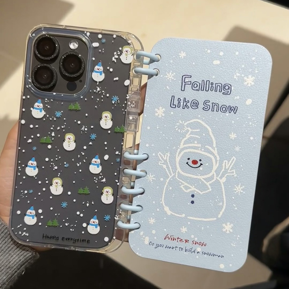 Little Snowman Flip Bracket Notepad leather Phone Case cho iPhone 16 ...