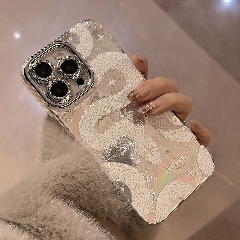 ốp iPhone 11 12 13 14 15 16 Pro Max High-grade white snake shockproof ...