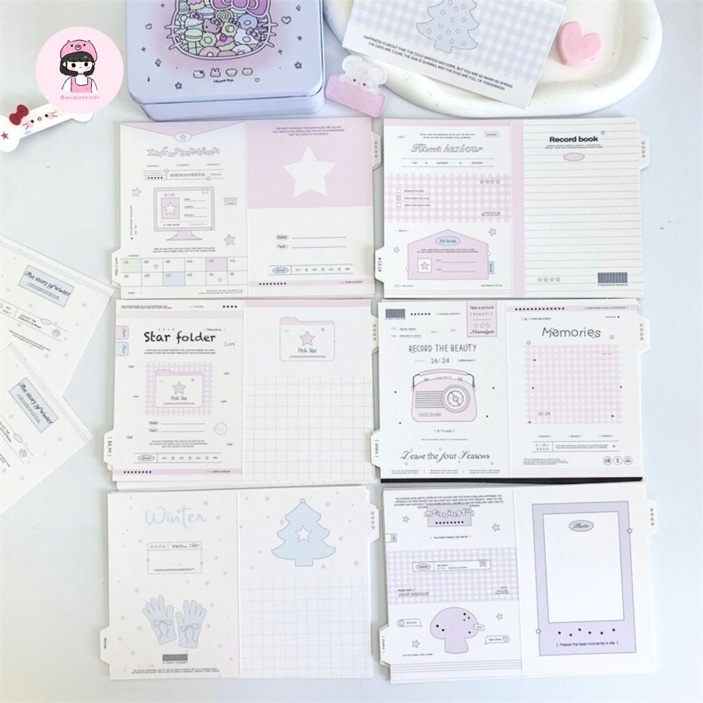 Set 6 Bìa Thiệp Gấp Folder 12x17cm Gói Card Bìa Kẹp Dễ Thương Midi ...