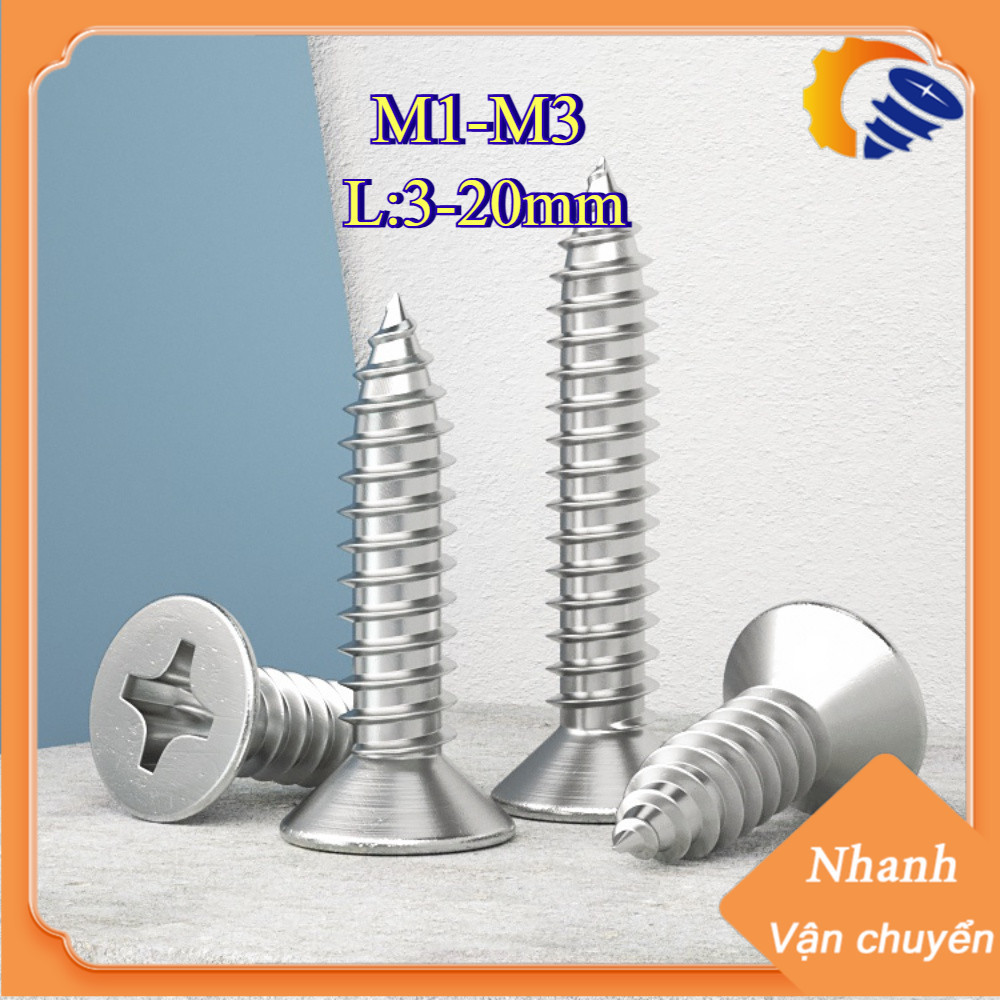 M1 / M1.2 / M1.4 / M1.7 / M2 / M2.2 / M2.6 / M3 Vít gỗ, Vít răng thưa bắn gỗ, vít bắt tắc kê ...