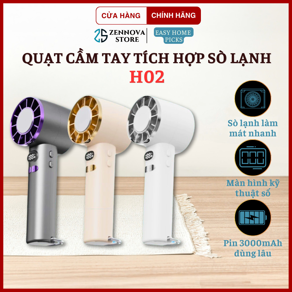 Quạt cầm tay tích hợp sò lạnh H02 - Quạt điện cầm tay mini tốc độ cao ...