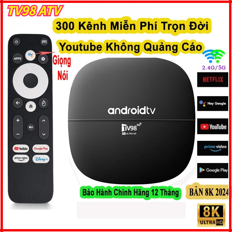 New Android TV Box TV98 Giọng Nói + 300 Kênh Miễn Phí Tiếng Việt Hát ...