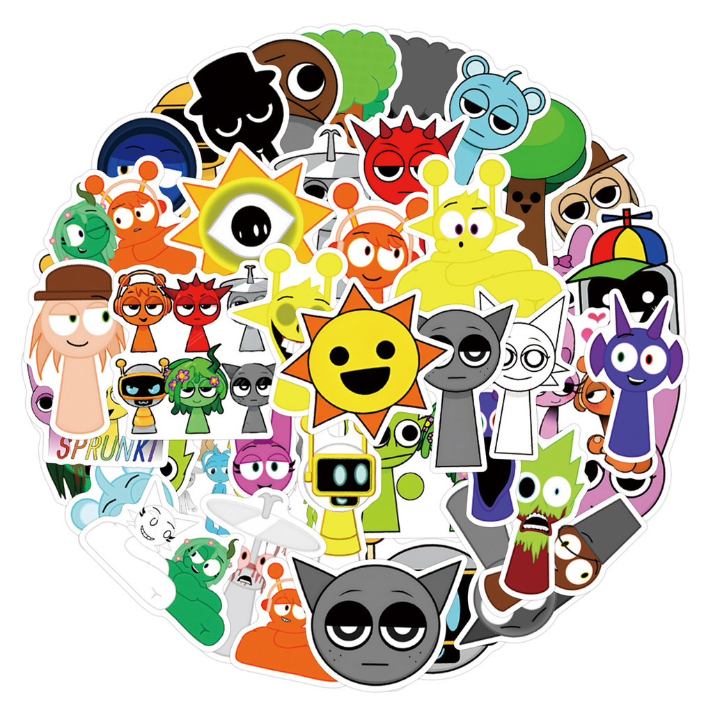 50 Cái / bộ Sprunki Incredibox Sprunki Dán Sáng Tạo Trang Trí Cốc Nước ...