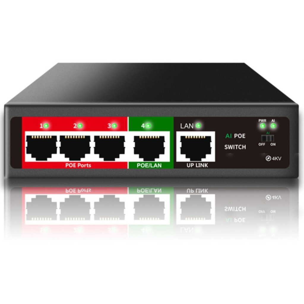 Ssc series100M 4 Cổng POE Switch 48V Active POE Tích Hợp Nguồn 52W ...