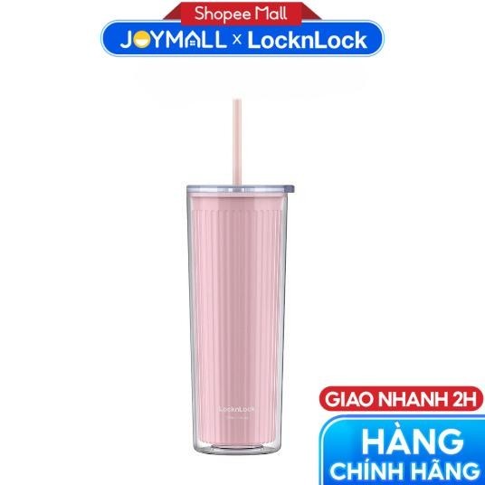 Ly nhựa 2 lớp LocknLock Double Wall Cold Cup 720ml HAP528, Hàng chính hãng, kèm ống hút ...