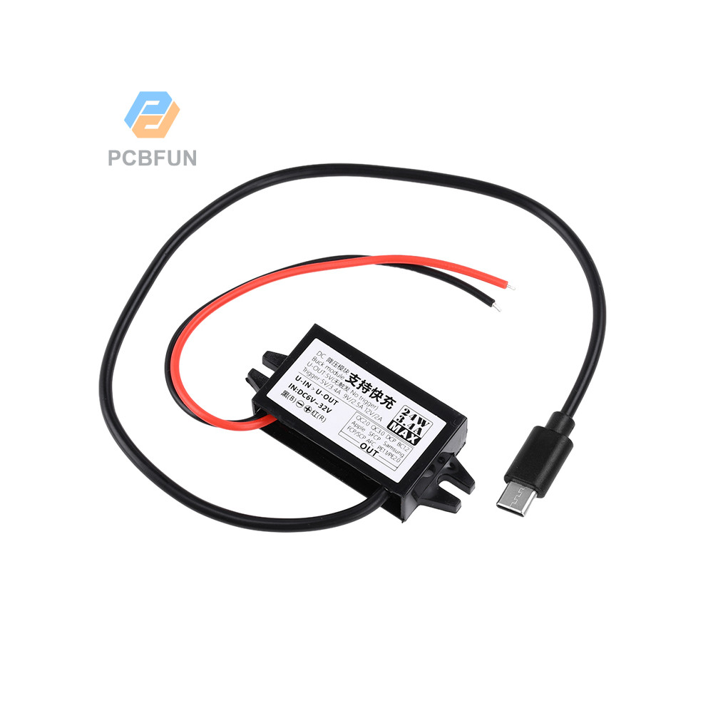 Mô-đun bước xuống Pcbfun 24W DC-DC Bộ chuyển đổi 2-24V sang 5V hỗ trợ sạc nhanh Giao diện Type-C ...