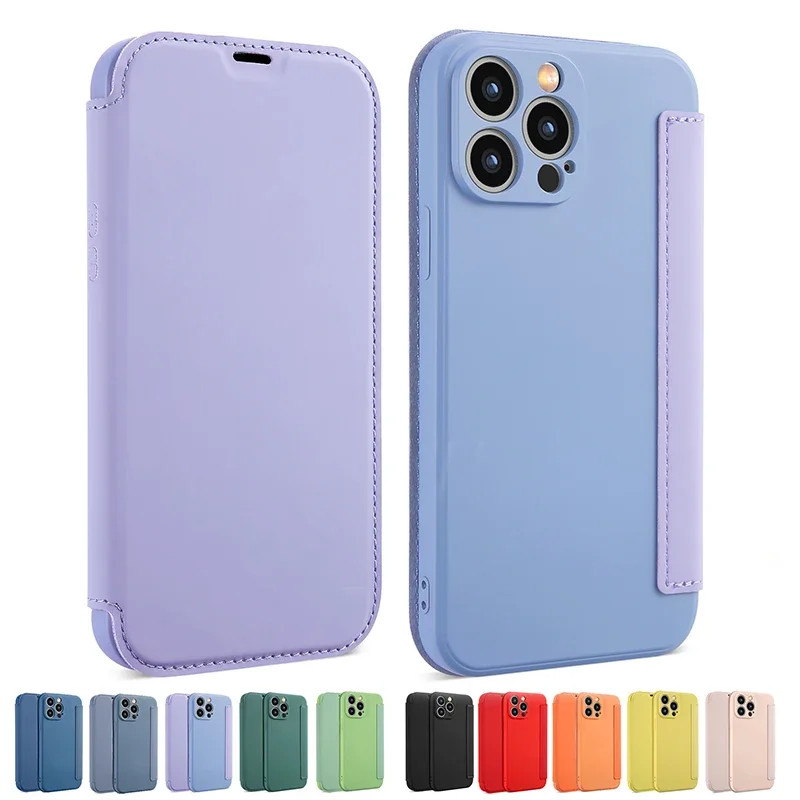 Bao Da Lật Lỏng Silicon Cho iphone 16 Pro Max 14 15 Plus Thẻ Bảo Vệ Ống ...