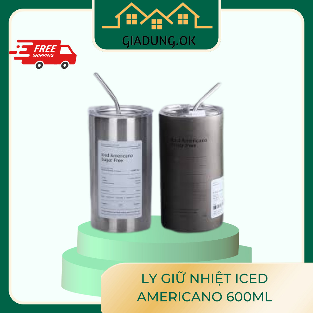 Cốc Ly Giữ Nhiệt Iced Americano Chuẩn Inox 304 Cao Cấp Ly Giữ Nhiệt Uống Cafe Dung Tích 600ml ...