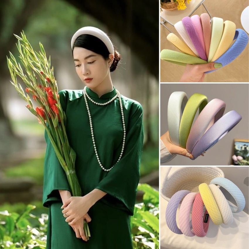 Băng đô cài tóc mấn mặc áo dài Tết 2025 AAA iLita, bờm tóc phong cách ...