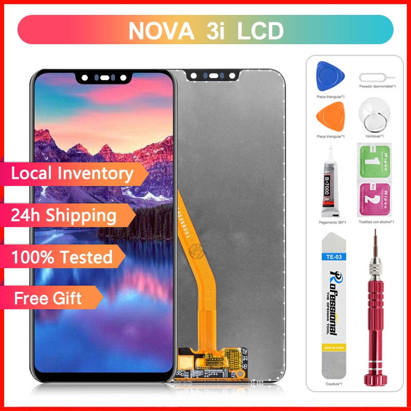 Màn hình LCD gốc có khung cho HUAWEI NOVA 3/HUAWEI Nova 3i INE-LX2, bộ lắp ráp màn hình cảm ứng ...