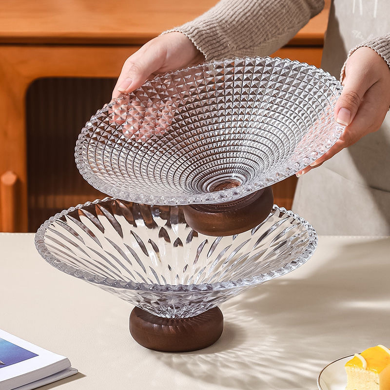Large Simplicity Fruit Plate Living Room Home French Glass Candy High ...