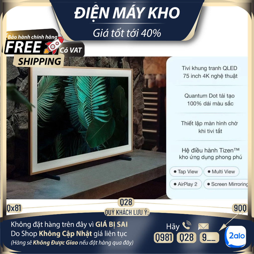 Smart Tivi Khung Tranh The Frame QLED Samsung 65LS03A 4K 65 inch QA65LS03A Mới 100% | Shopee ...