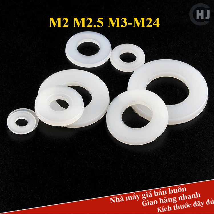 Vòng Đệm ，Máy giặt phẳng bằng nhựa Nylon chống cháy cách nhiệt Máy giặt vít tròn M2M2.5M3-M24 ...