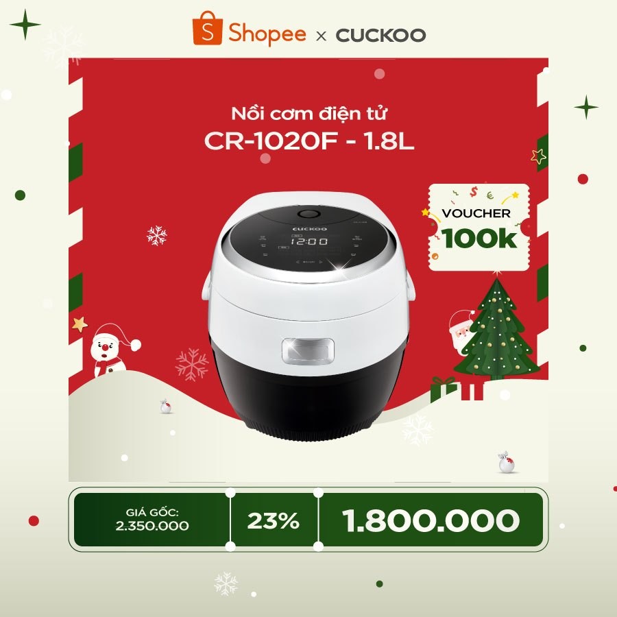 Nồi cơm điện tử Cuckoo 1,8 lít CR-1020F- Bảng điều khiển LED-Lòng nồi ...