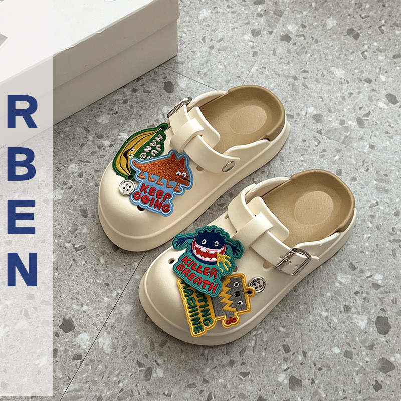 RENBEN Hoạt Hình Lỗ Giày Nữ Mùa Hè Mới Dễ Thương Giải Trí Bơm Sandal | Shopee Việt Nam